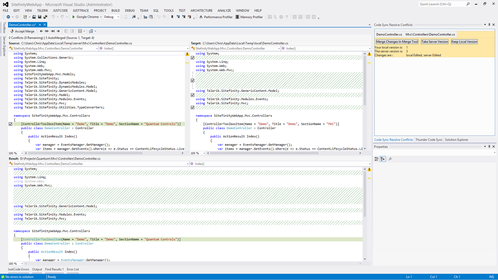 Code Sync in Sitefinity using Sitefinity Thunder - Knowledge Base